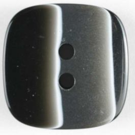Black Rounded Corners Button - 18mm with 2 holes - 250839