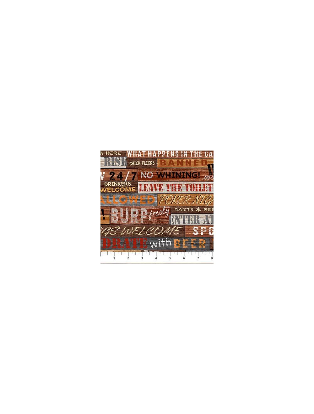 Northcott | Deborah Edwards | The Cave | Man Cave Words in Brown